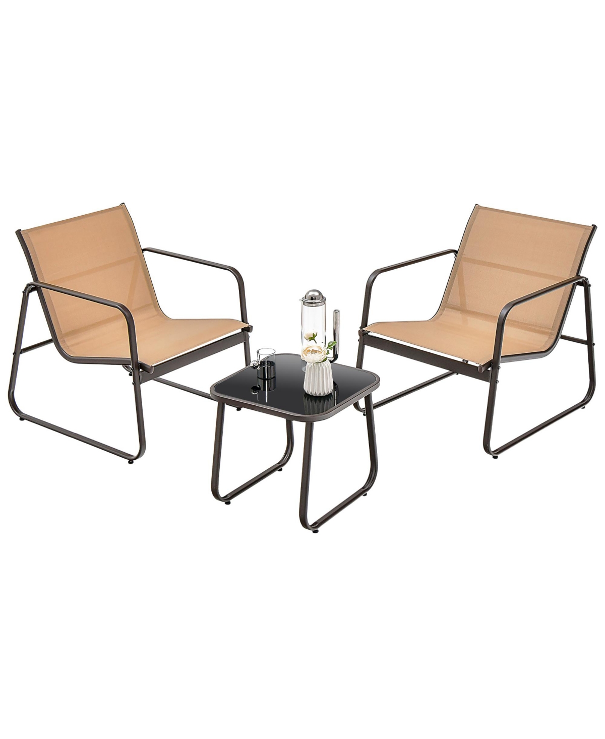 Click here for Costway 3 Pieces Patio Conversation Set Outdoor Me... prices