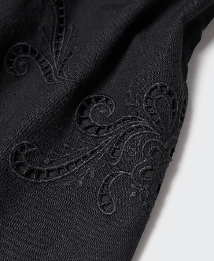 MANGO Women's Embroidered Detail Dress - Macy's