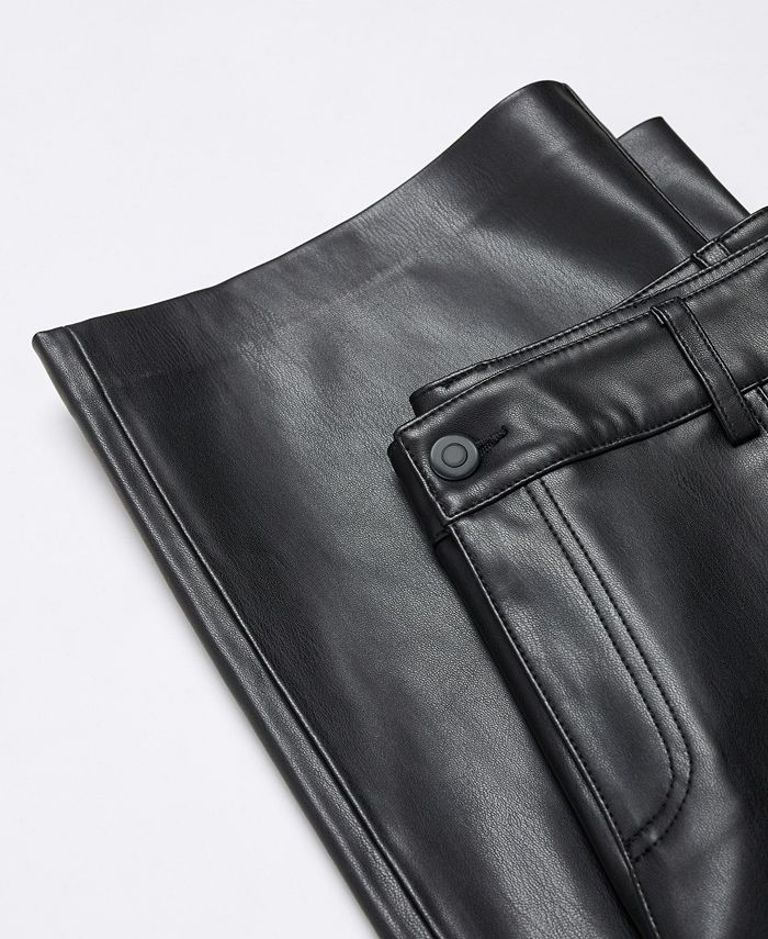 MANGO Women's Leather Effect High Waist Pant - Macy's