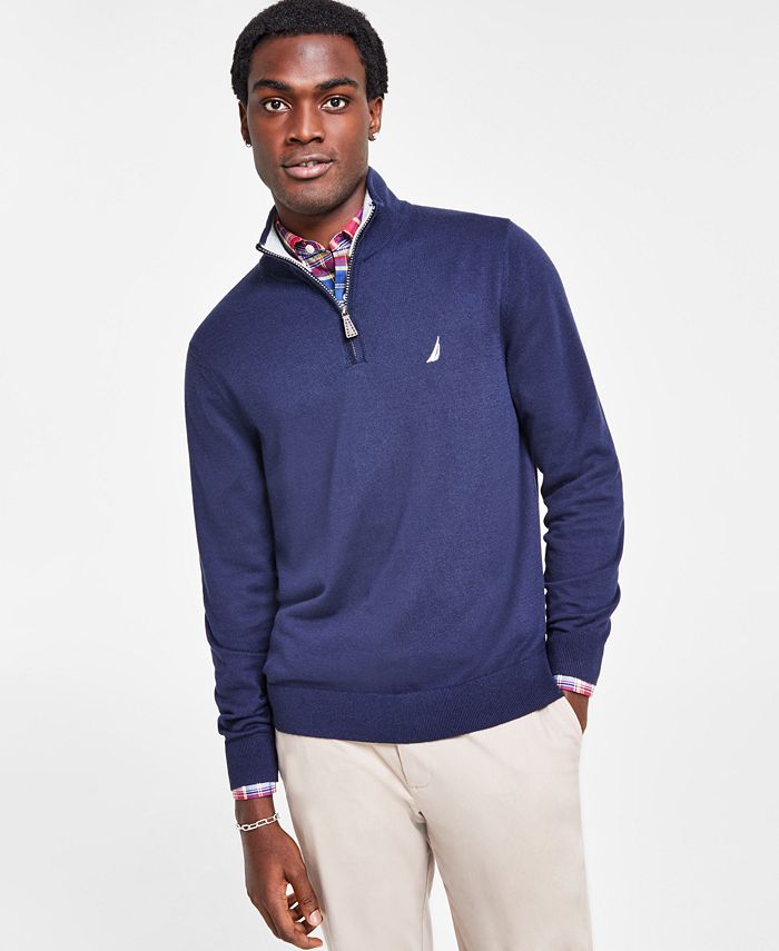 Nautica Men's Navtech Classic-Fit Solid Quarter Zip Sweater - Macy's