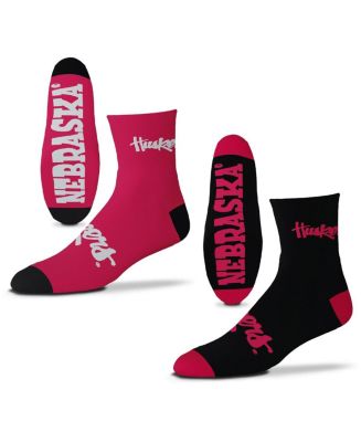 Men's For Bare Feet Nebraska Huskers 2-Pack Team Quarter-Length Socks ...