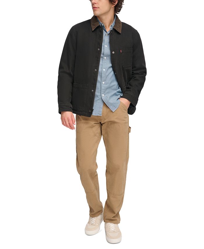 Levi's Men's Plaid-Lined Canvas Chore Jacket - Macy's