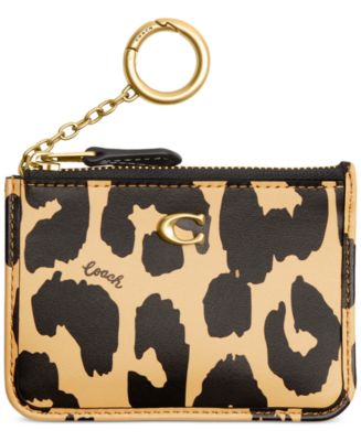 COACH Skinny Leopard Printed Leather Mini ID Case - Macy's