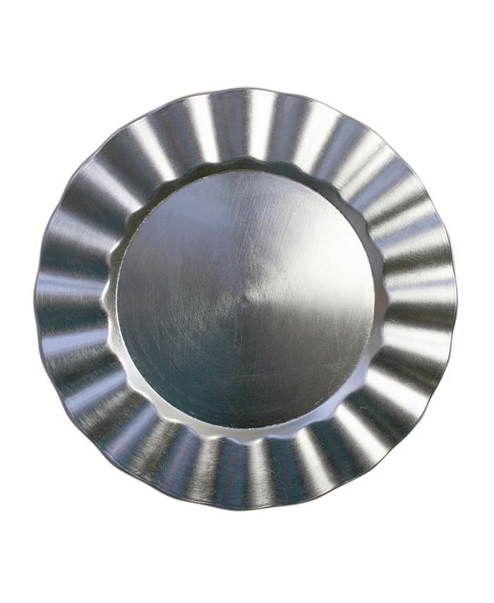 American Atelier Round Ruffled Charger Plate 12 Piece Dinnerware Set ...