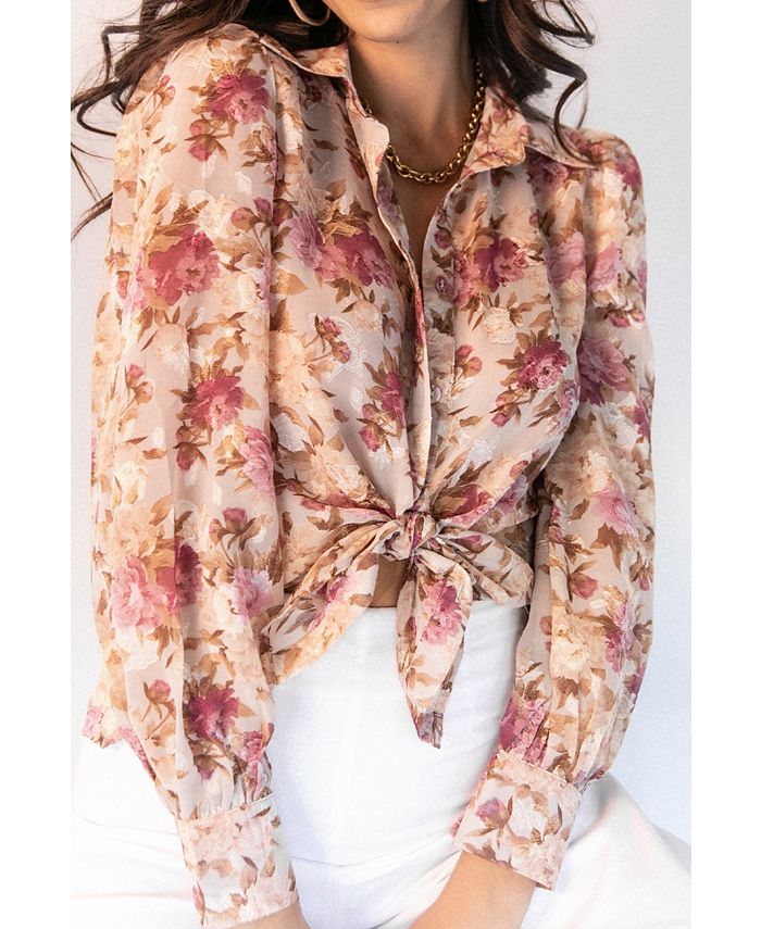 Petal and Pup Women's Abbey Floral Button Front Top - Macy's