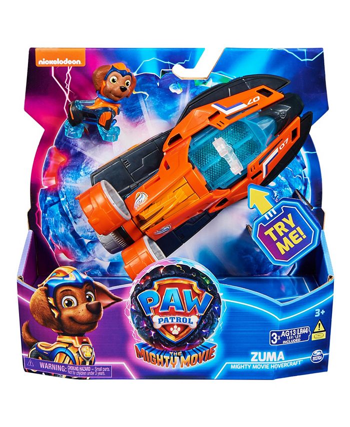 Paw Patrol The Mighty Movie, Toy Jet Boat with Zuma Mighty Pups Action ...