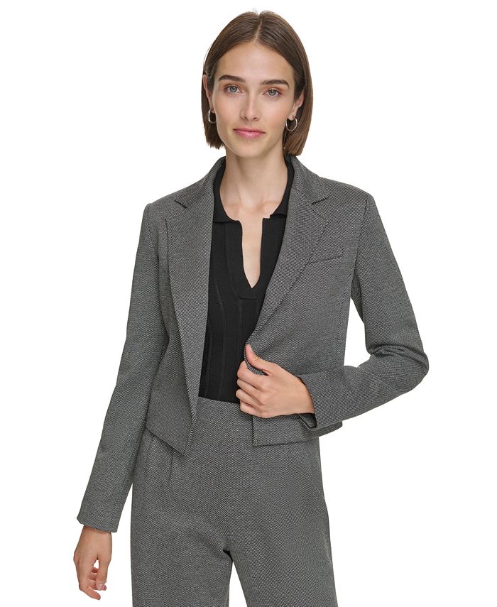 Calvin Klein Women's Cropped Open Front Jacket - Macy's