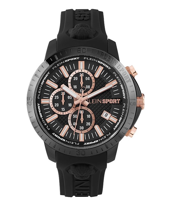Plein Sport Men's Chronograph Date Quartz Plein Gain Black Silicone ...