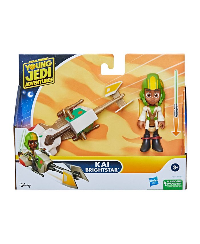 Young Jedi Adventures Star Wars Kai Bright Star Figure and Speeder Bike ...