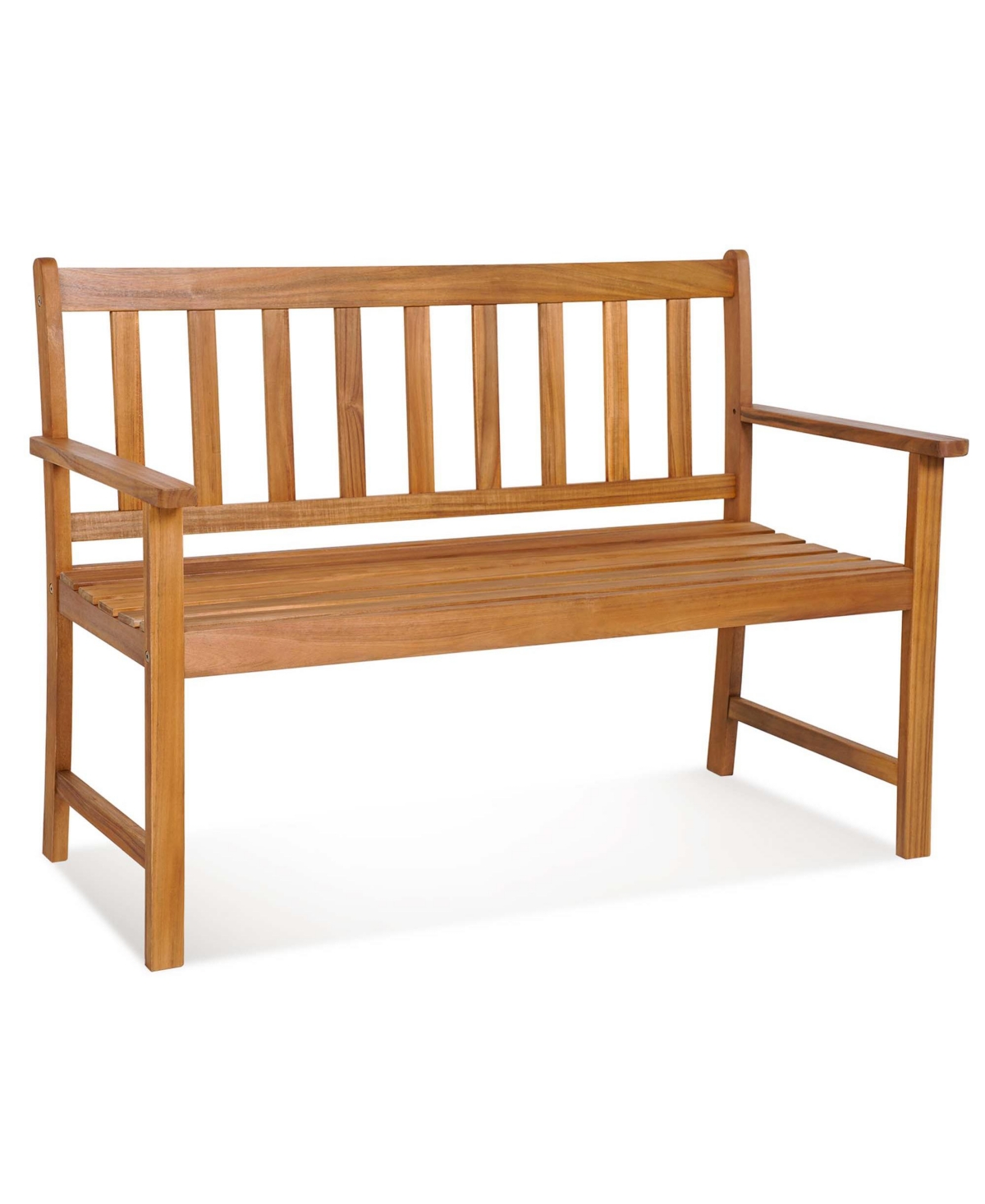 Click here for Costway Patio Acacia Wood Bench 2-Person Slatted S... prices