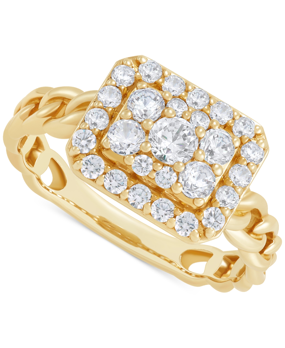 Click here for Diamond Cluster Rope Shank Statement Ring (3/4 ct.... prices