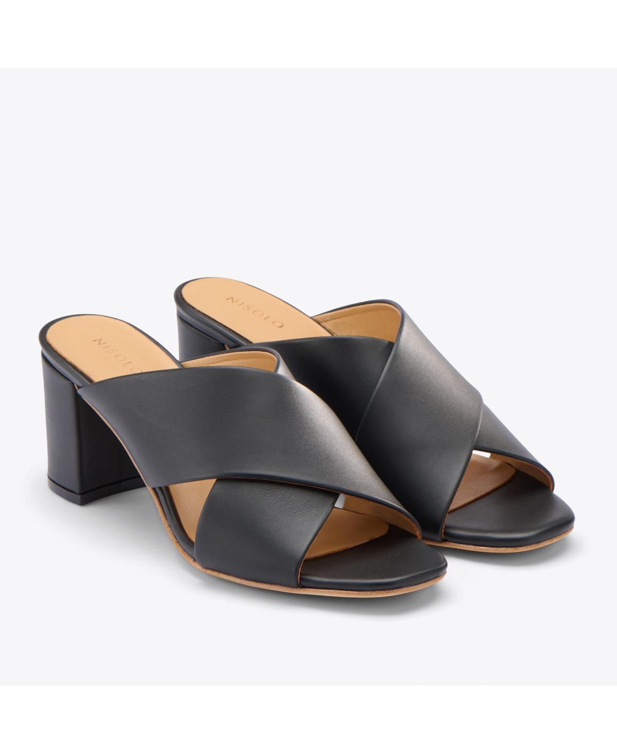 Click here for Womens Carina Cross Strap Mule Almond - Black prices
