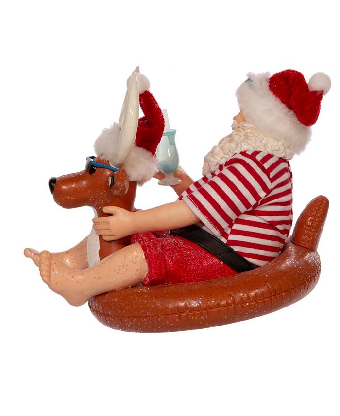 Kurt Adler 7.5" Fabriche Beach Santa in Deer Float - Macy's