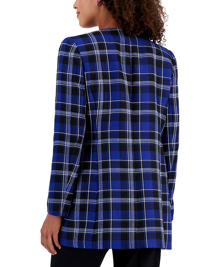 Kasper Petite Plaid Open-Front Topper Jacket - Macy's