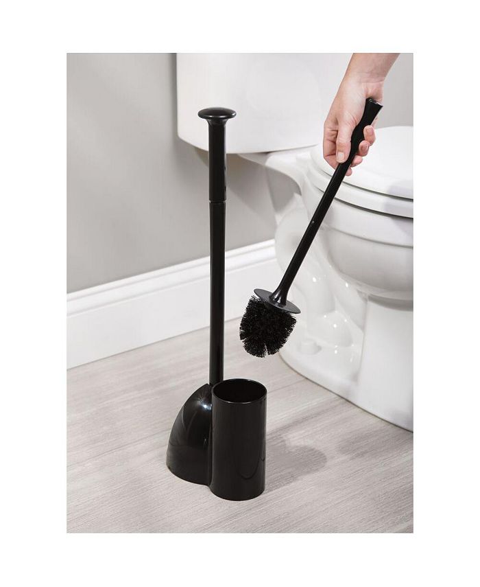 mDesign Plastic Bathroom Set, Bowl Brush/Plunger and Trash Can -Set of ...