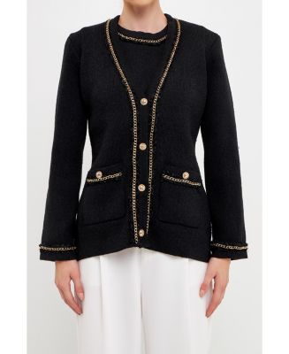 endless rose Women's Chain Trim Cardigan - Macy's