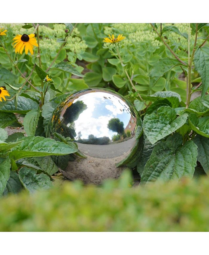 Esschert Design Stainless Steel Gazing Ball Garden Decoration, Silver ...