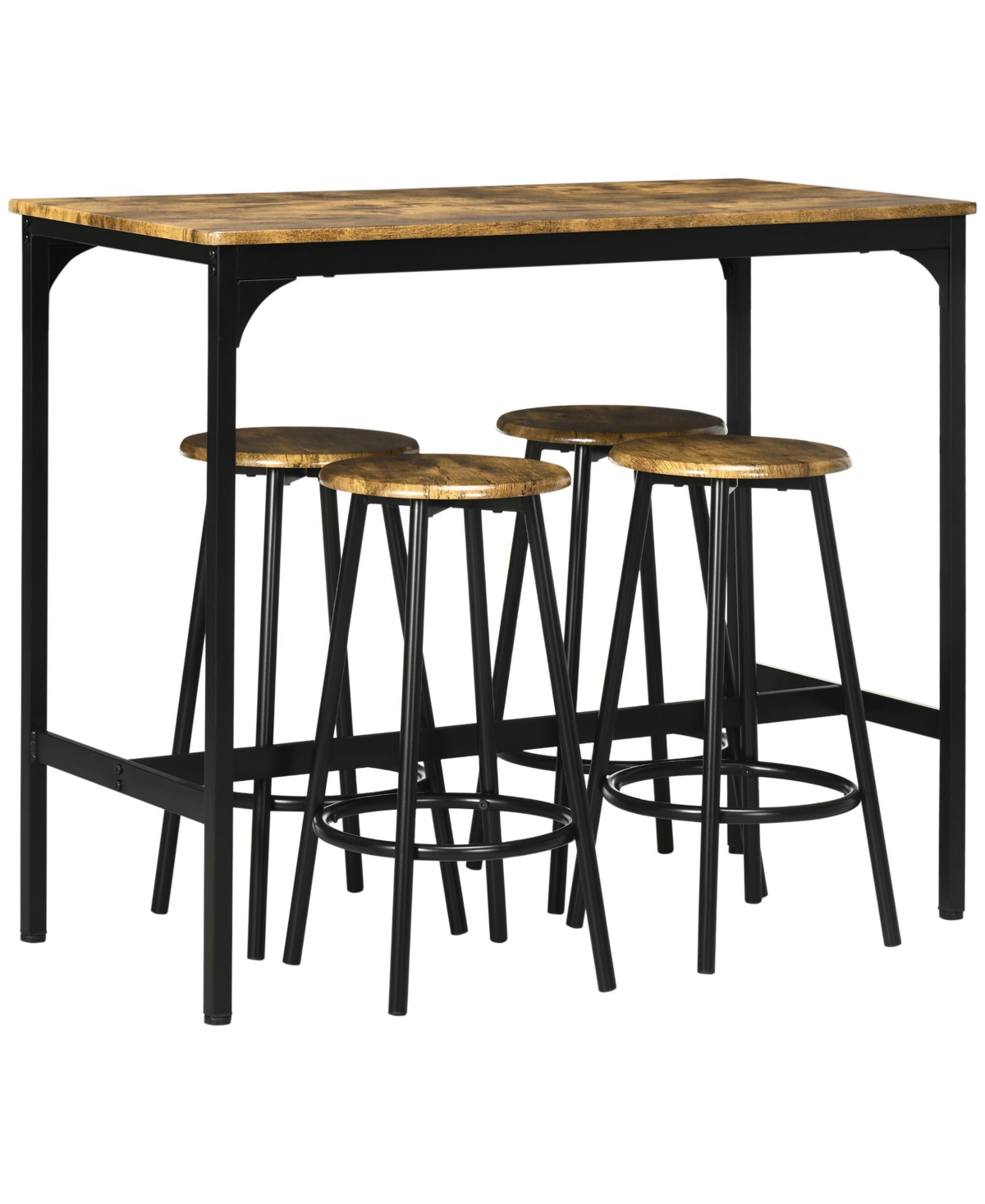 Click here for Homcom 5-Piece Rustic Bar Table and Stool Set for... prices