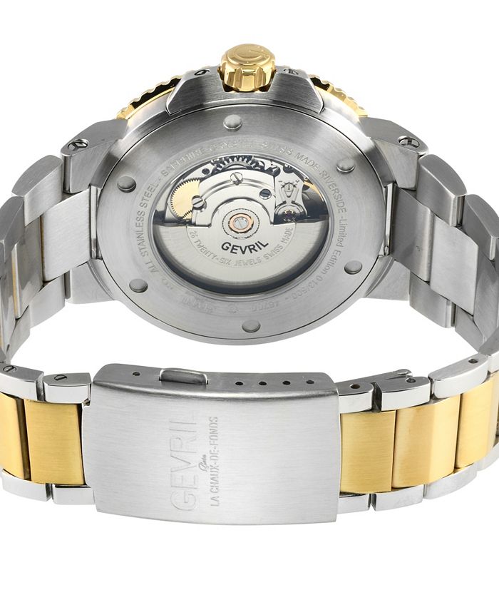 Gevril Men's Riverside Two Tone Stainless Steel Watch 42mm - Macy's