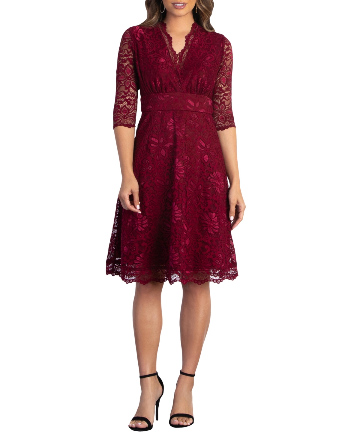 Click here for Kiyonna Womens Mademoiselle Lace Cocktail Dress wi... prices