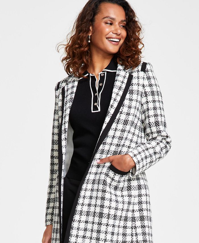 Tommy Hilfiger Women's Plaid Long-Sleeve Topper Jacket - Macy's