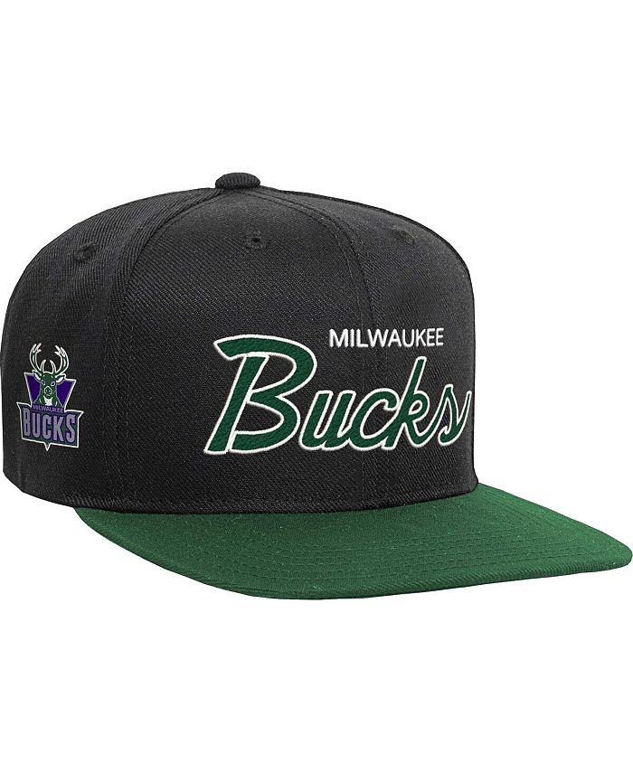 Mitchell & Ness Big Boys and Girls Black Milwaukee Bucks Team Script ...
