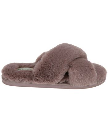Honeydew Women's Plush X-Band Slide Slippers - Macy's