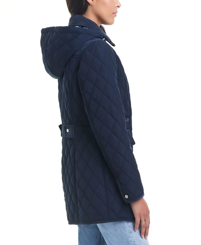 Jones New York Women's Hooded Quilted Coat - Macy's