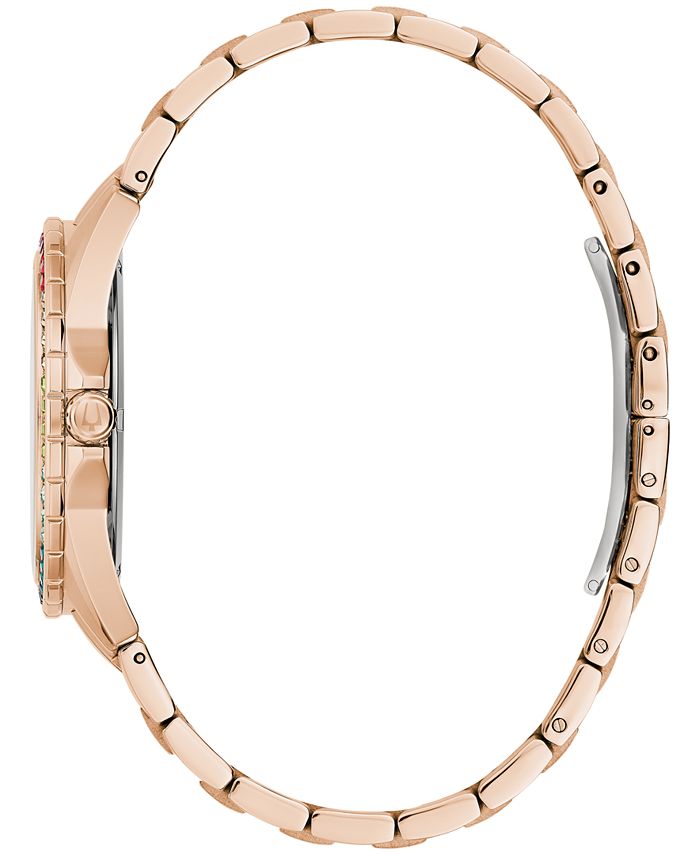 Bulova Men's Classic Phantom Rose Gold-Tone Stainless Steel Bracelet ...