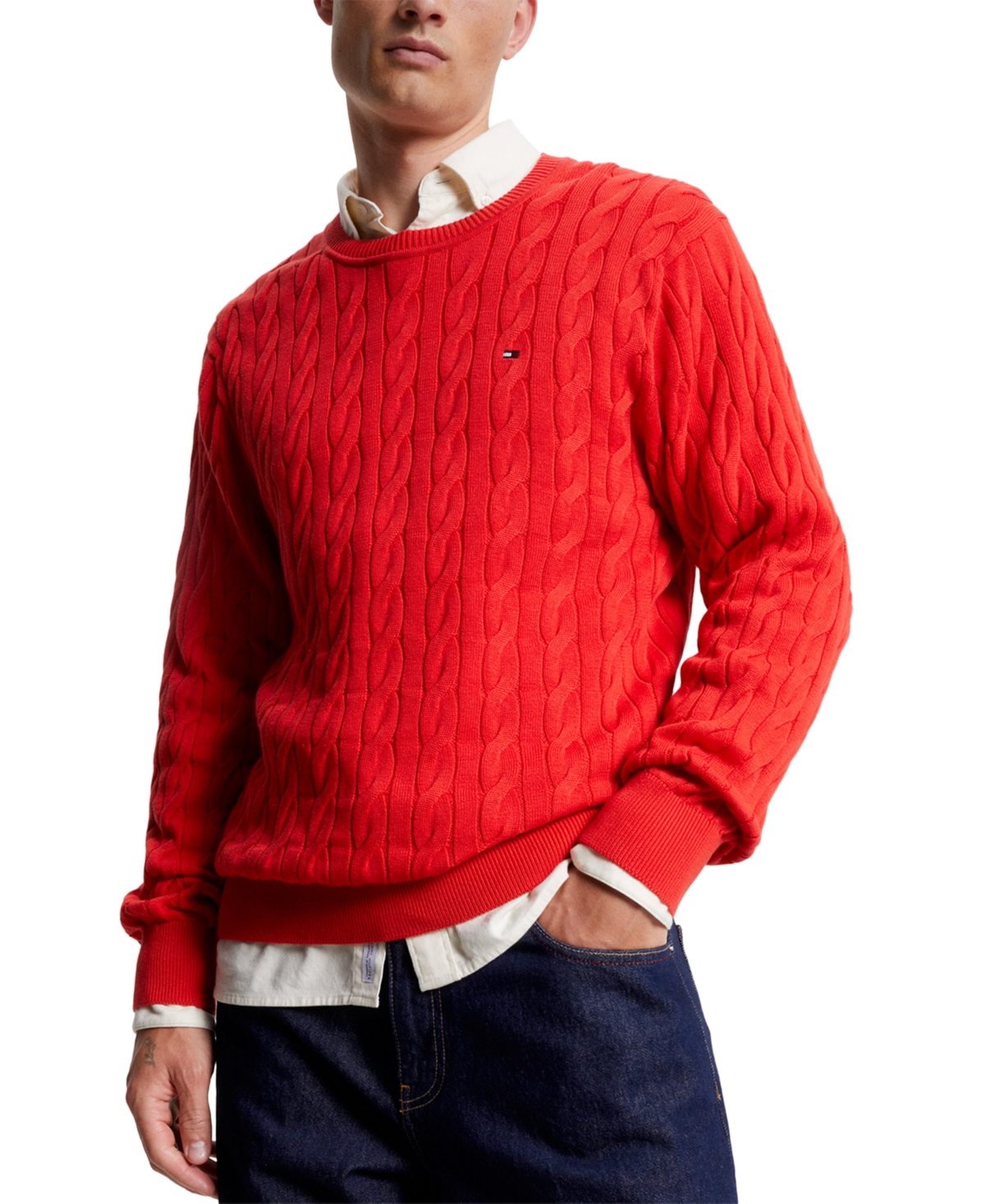 Click here for Tommy Hilfiger Mens Classic Cable Crewneck Sweater... prices