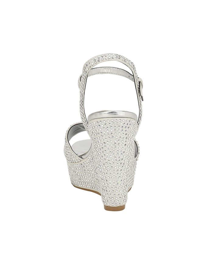 GUESS Women's Hippa Wrapped Platform Two Piece Ornamented Sandals - Macy's