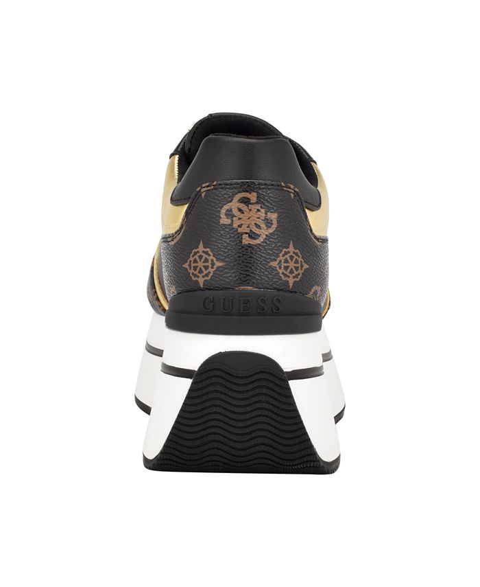 GUESS Women's Camrio Casual Double Platform Lace Up Sneakers - Macy's