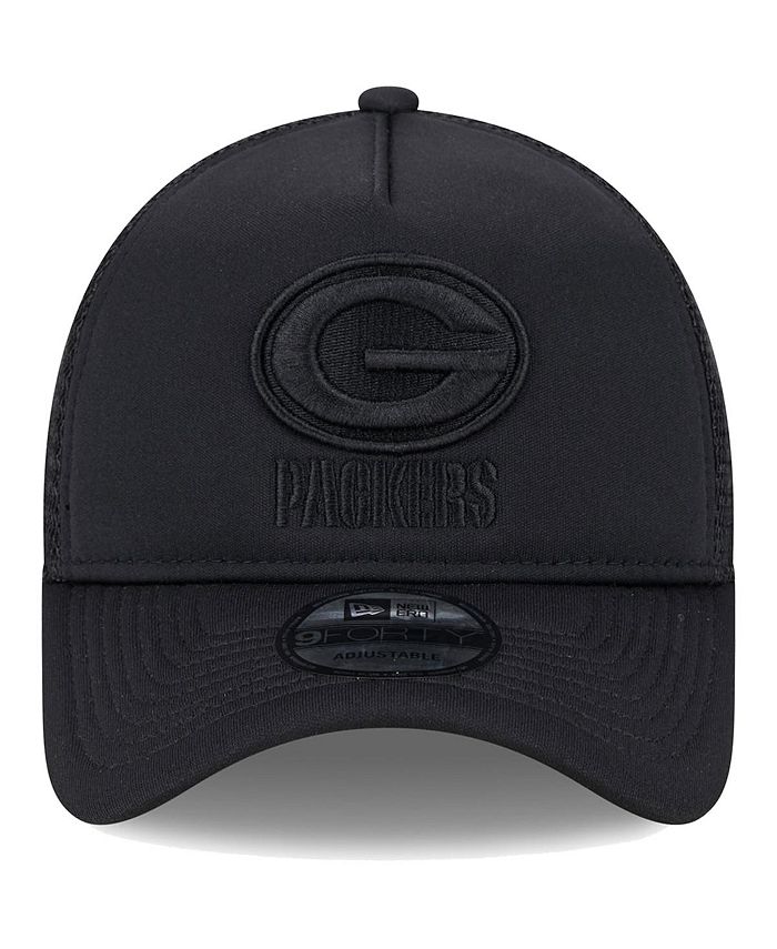 New Era Men's Black Green Bay Packers All Day A-Frame Trucker 9FORTY ...