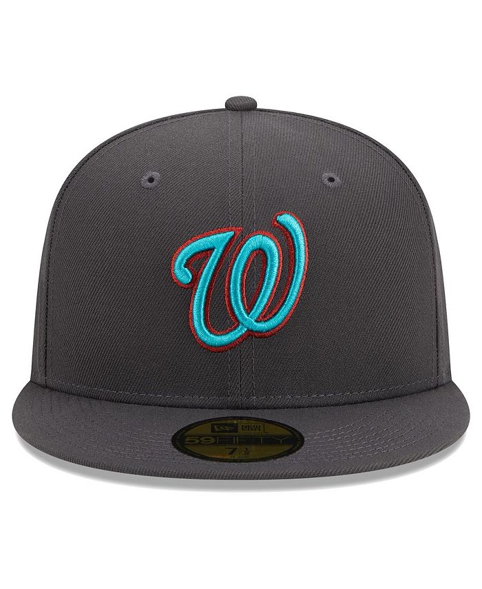 New Era Men's Graphite Washington Nationals Print Undervisor 59FIFTY ...