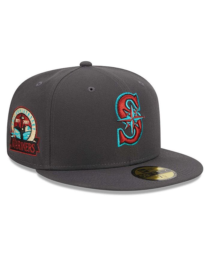 New Era Men's Graphite Seattle Mariners Print Undervisor 59FIFTY Fitted ...
