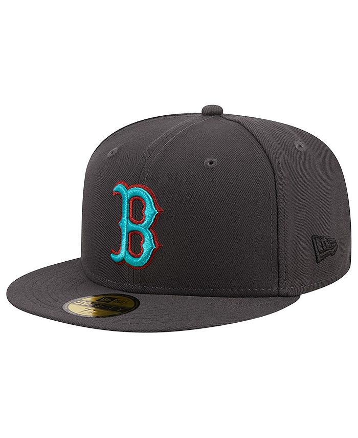 New Era Men's Graphite Boston Red Sox Print Undervisor 59FIFTY Fitted ...