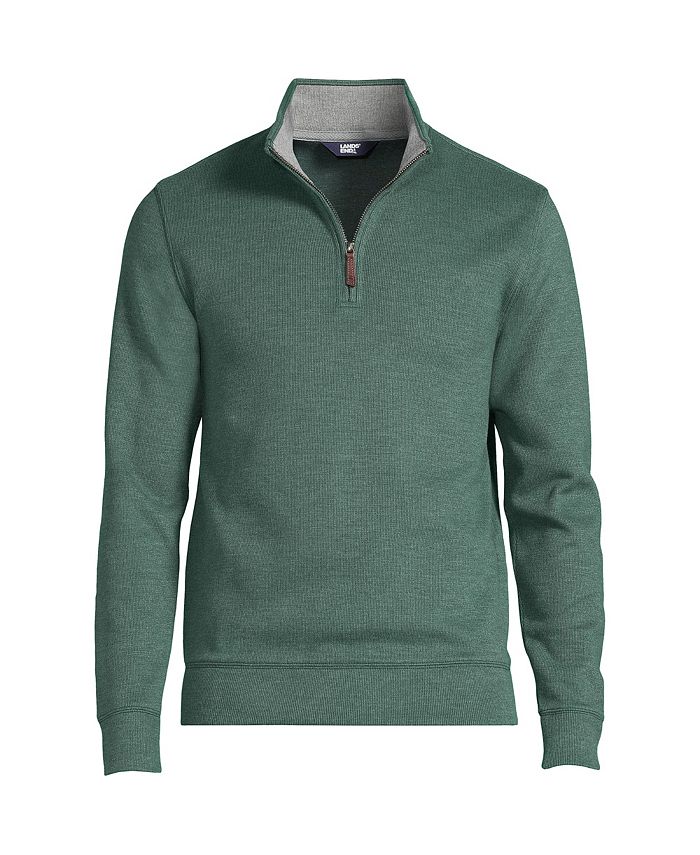 Lands' End Men's Bedford Rib Quarter Zip Sweater - Macy's
