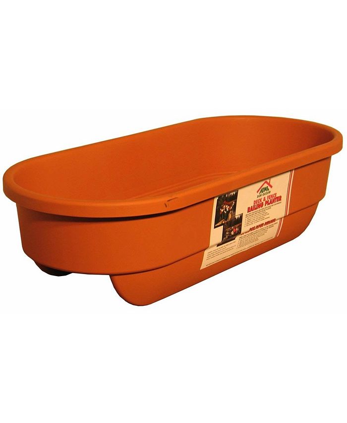 Apollo Plastic Deck Railing and Fence Planter, Terracotta, 24 Inches ...