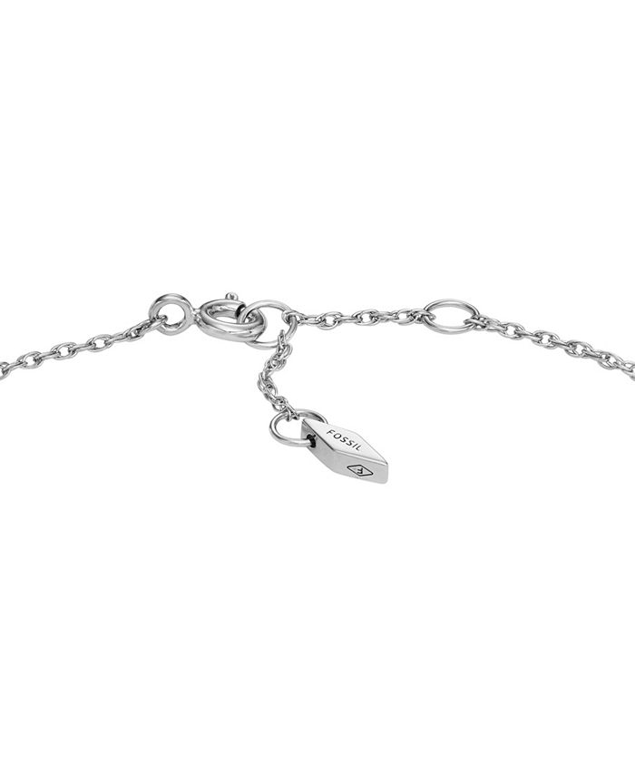 Fossil Sterling Silver Lock Chain Bracelet - Macy's