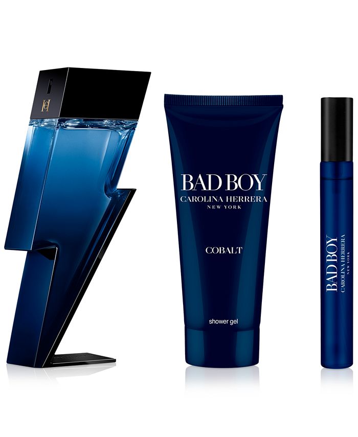 Carolina Herrera Men's 3-Pc. Bad Boy Cobalt Eau de Parfum Gift Set - Macy's