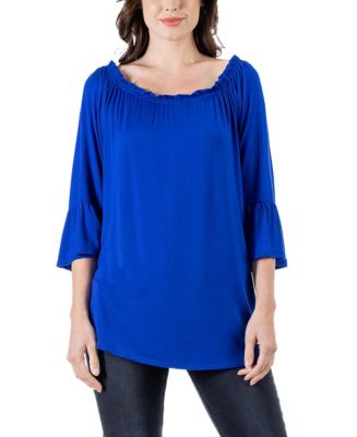 24seven Comfort Apparel Women's Bell Sleeve Loose Fit Tunic Top - Macy's