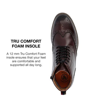 Thomas & Vine Men's Edison Tru Comfort Foam Wingtip Ankle Boots - Macy's