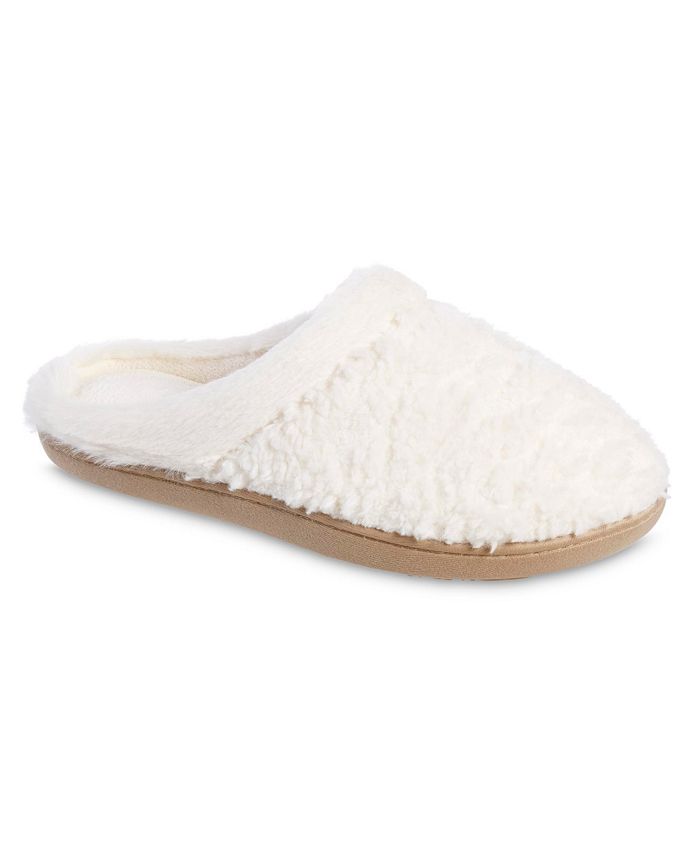 Isotoner Signature Women's Memory Foam Faux Fur Isla Cheetah Hood Back ...
