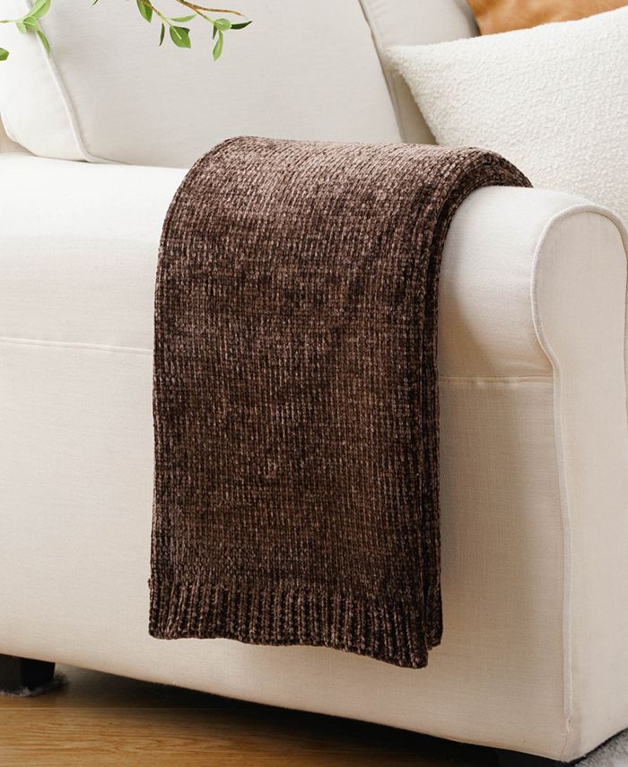 Battilo Lifestyle Solid Woven Micro Chenille Throw, 51" x 67" - Macy's