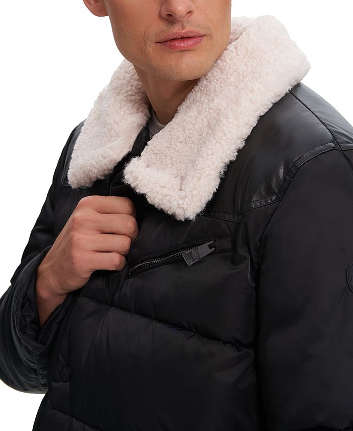NOIZE Men's Sherpa-Collar Puffer Jacket - Macy's