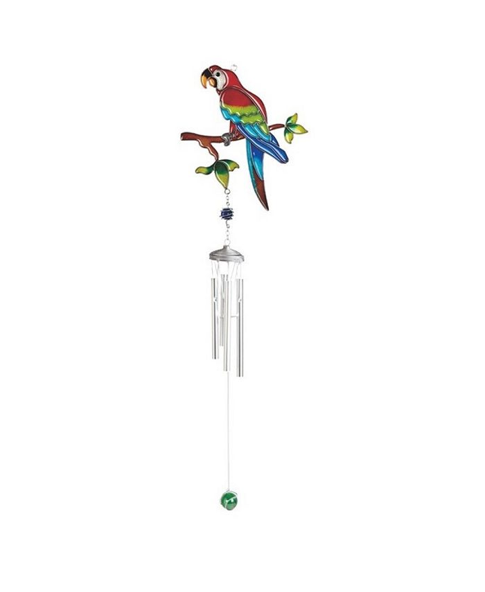 FC Design 34" Long Red Parrot Pewter Wind Chime with Gem - Macy's