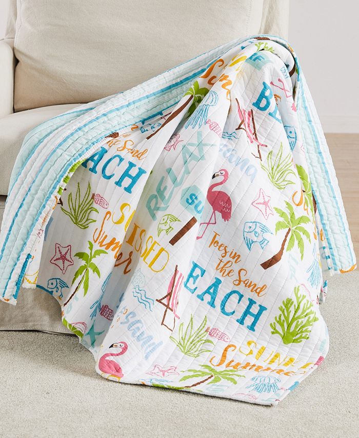 Levtex Homthreads Rowan Days Reversible Quilted Throw, 50" x 60" - Macy's