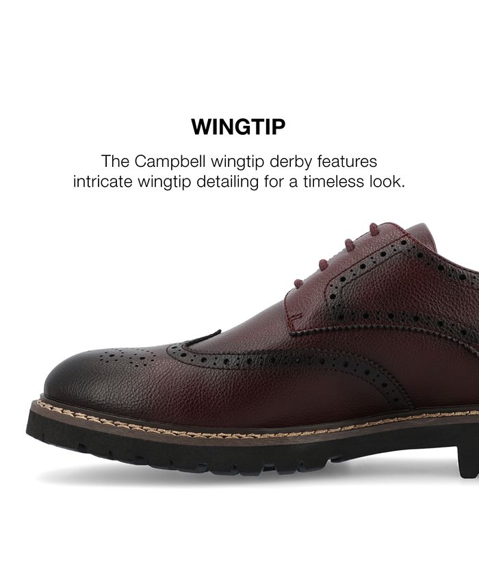 Vance Co. Men's Campbell Tru Comfort Foam Wingtip Lace-Up Derby Shoes ...