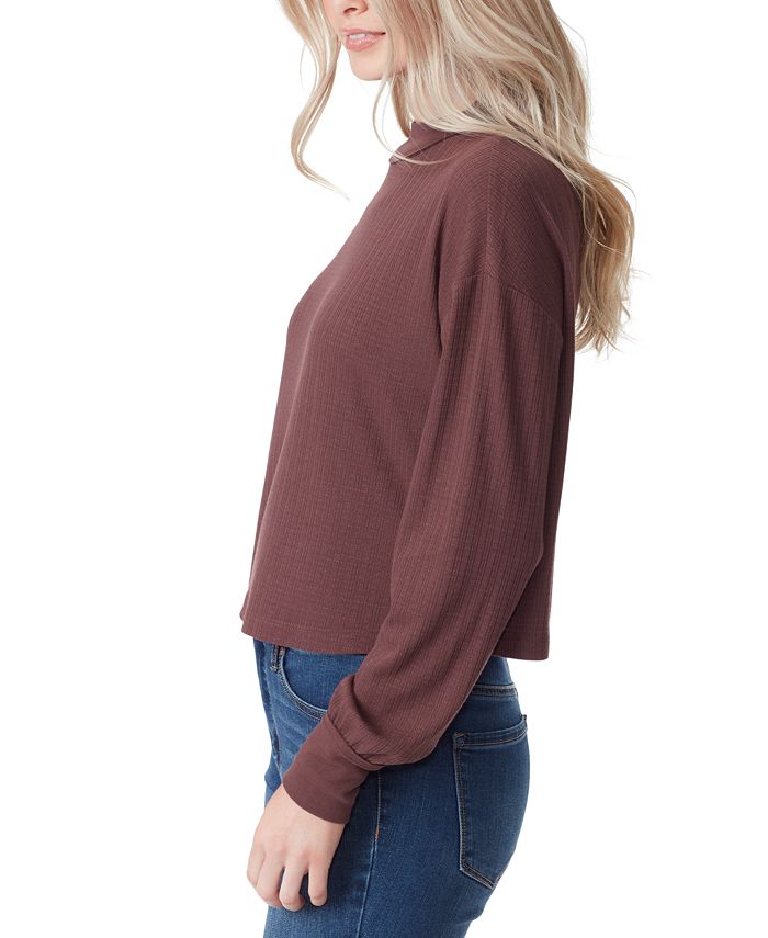 Jessica Simpson Women's Preston Dropped-Shoulder Textured Boyfriend Top ...