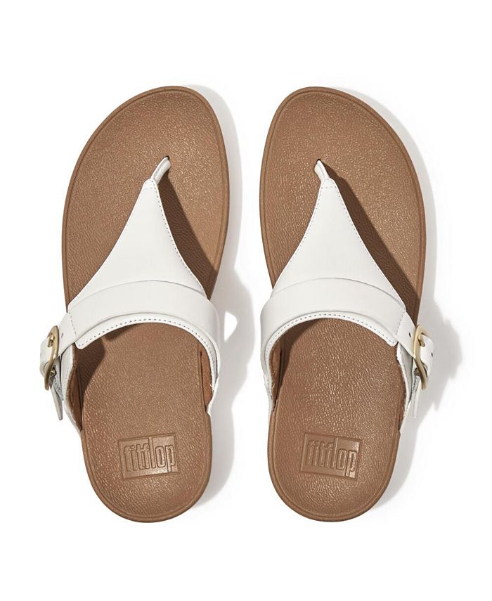 FitFlop Women's Lulu Adjustable Leather Toe-Post Sandals - Macy's